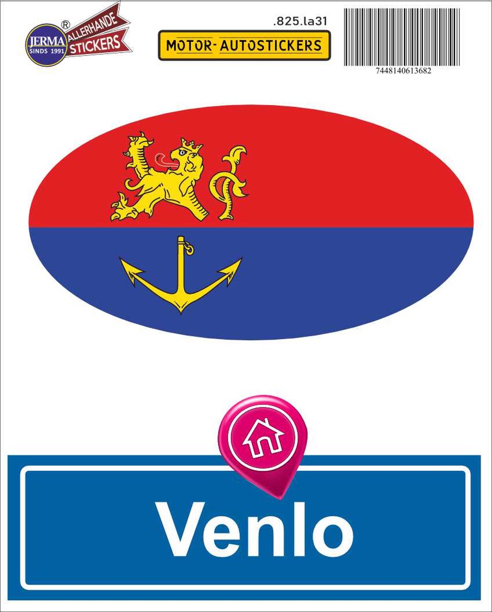 Venlo stads vlag auto sticker set 2 stuks. | bol