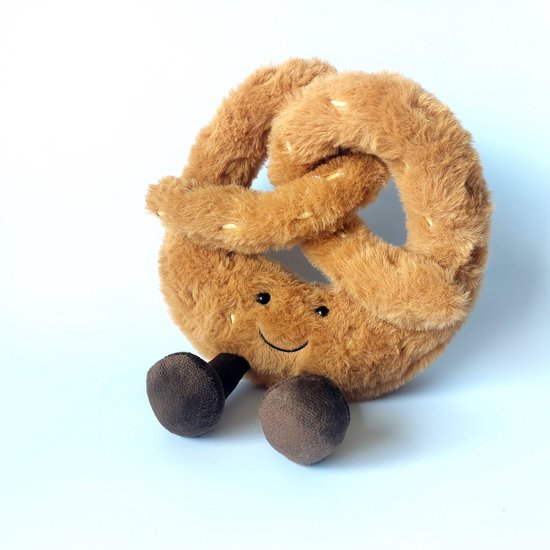 Knuffel - Pretzel - Pluche - Bruin - Croissant - Kinderknuffel | bol
