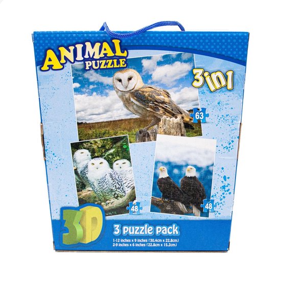 PIA Soft Toys - 3D puzzel - Vogels Uilen en Adelaars- 30.4 x 22.8 cm ...