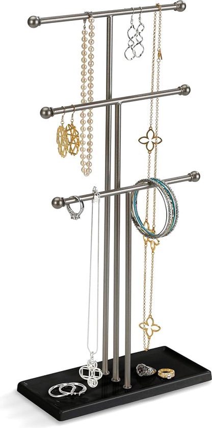 Trigem Sieradenhouder, sieradenstandaard, sieradenboom, metaal, zwart | bol