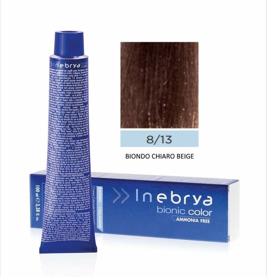 Permanente Kleur Inebrya Bionic Color Nº 8/13 Light Blonde Beige 100 ml ...