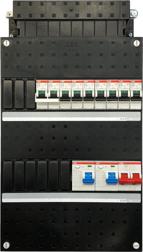 ABB groepenkast 7 groepen, 2 aardlekschakelaars, 1 fornuisgroep, 1 ...