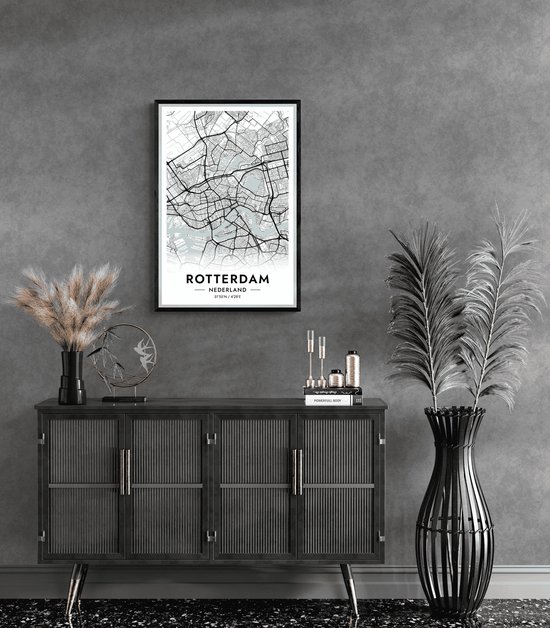Rotterdam Poster Blauw | Rotterdam Map | Kaart van Rotterdam ...