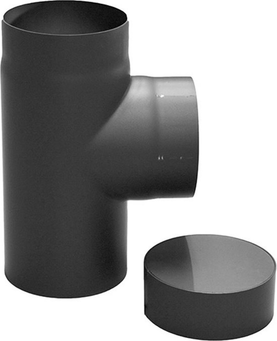 Nedco BV Zwart staal 2 mm 150 mm t-stuk + dop | bol
