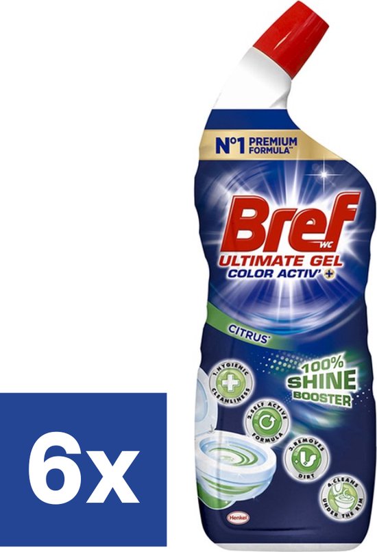 Bref Power Activ Toiletreiniger Citrus - 6 x 700 ml | bol
