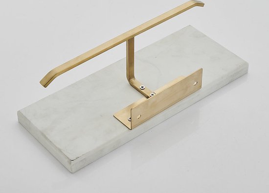 Mastersøn Marmeren Toiletrolhouder - Wit met Goud - WC Rolhouder - Voor ...