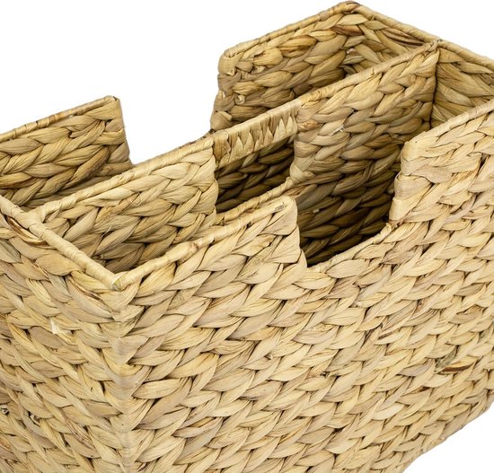 Krantenstandaard, krantenmand, gevlochten van waterhyacint, 2 vakken ...