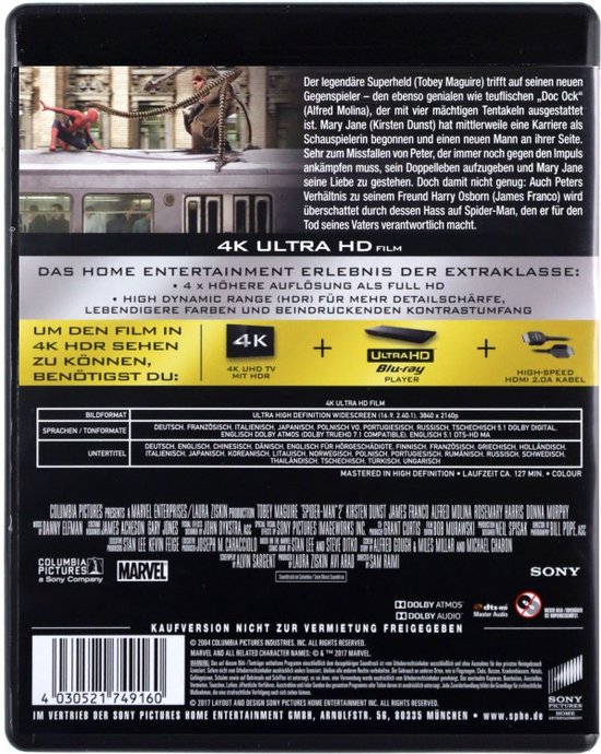 Spider-Man 2 [Blu-Ray 4K]+[Blu-Ray], James Franco | Dvd's | bol