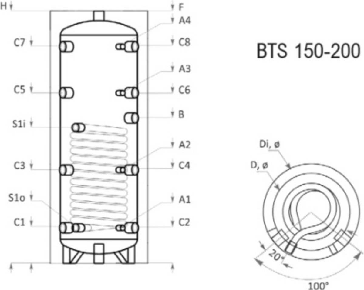 Buffervat 1 spiraal 200L | bol