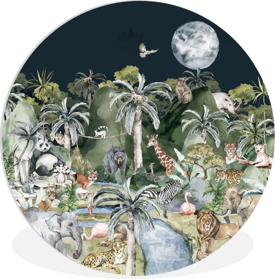 Wandcirkel kinderen - Muurcirkel - Kinderen - Jungle - Natuur - Dieren - Planten -... | bol