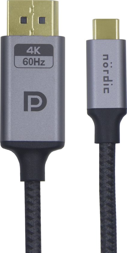 NÖRDIC USBC-N1230 - USB-C naar DisplayPort kabel - Ultra HD 4K 60Hz - 3 ...