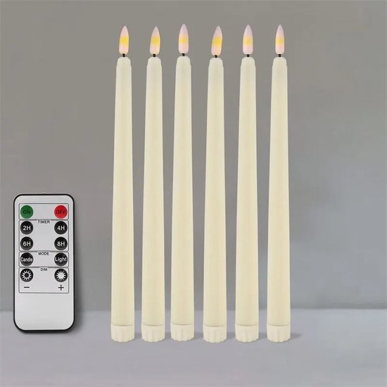 LED kaarsen met afstandsbediening - set van 6 - bruiloft diner kaarsen ...