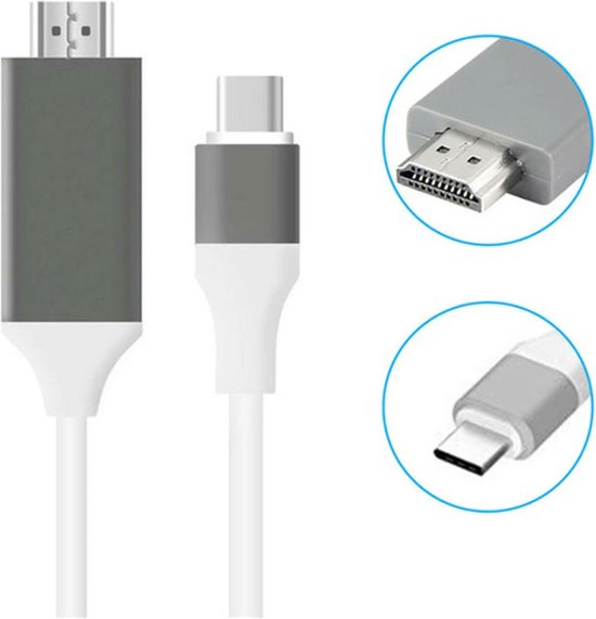 HDMI naar USB-C kabel 2 meter Wit | bol