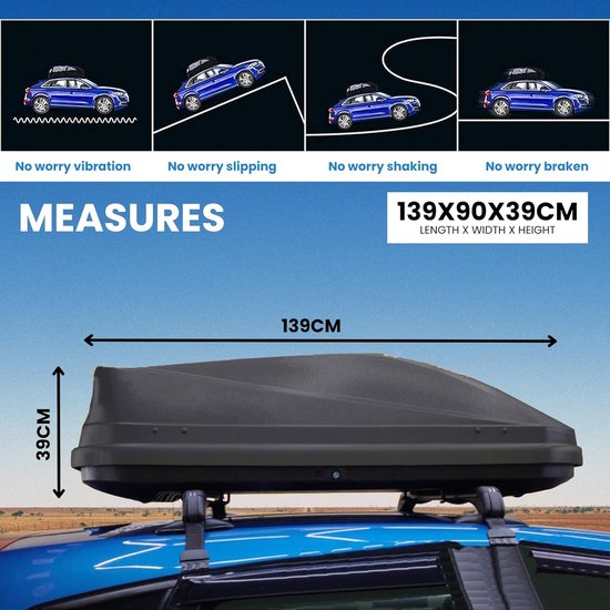 Dakkoffer voor Auto 480L Autokist, Autobagagerek, Autobagagekoffer ...