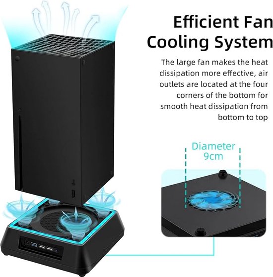 Xbox Series X Cooling Stand with RGB light/Adjustable cooling function/LED... | bol