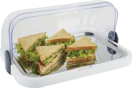 Buffetvitrine, basis van ABS-kunststof, tablet van 18/0 roestvrij staal ...