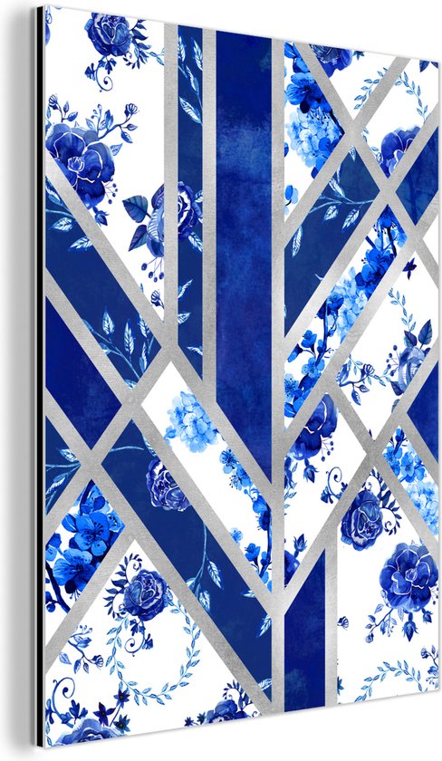 Wanddecoratie Metaal - Aluminium Schilderij Industrieel - Delfts blauw ...
