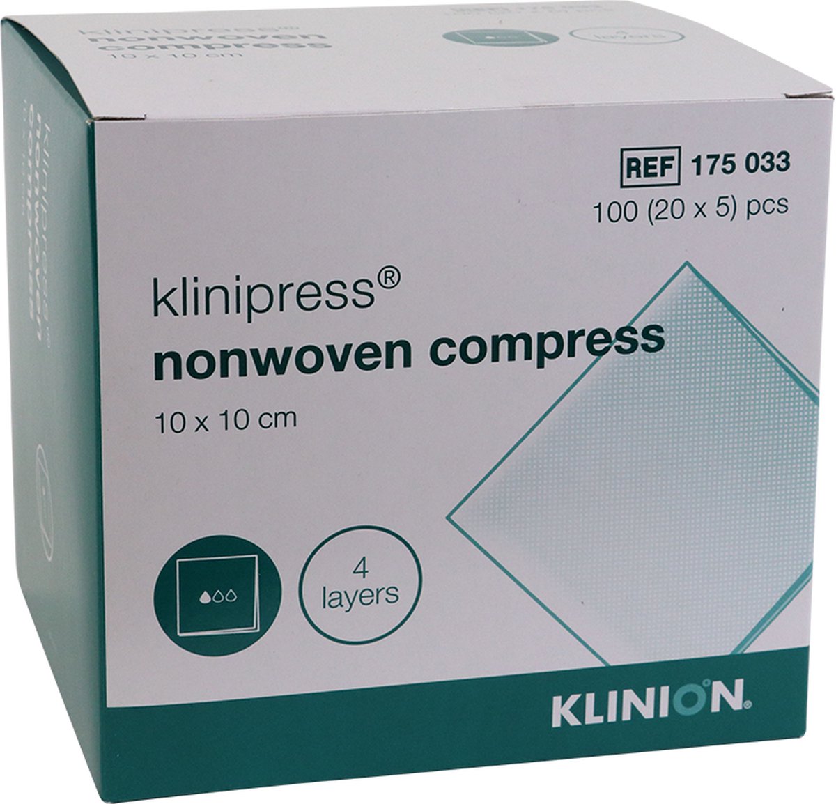 Voordeelverpakking 4 X Klinion non-woven kompres, steriel, 10 x 10 cm ...