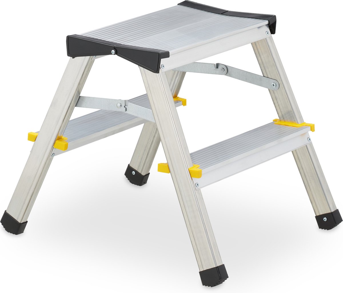 Relaxdays dubbele trap - 2 treden - huishoudtrap inklapbaar - laag ...