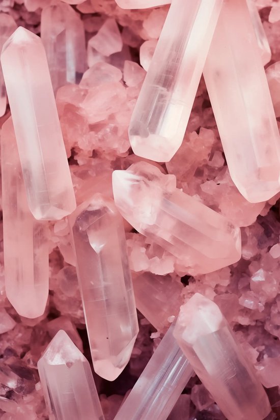 Roze Crystallen Poster | Poster Crystal | Edelstenen Poster | Roze ...