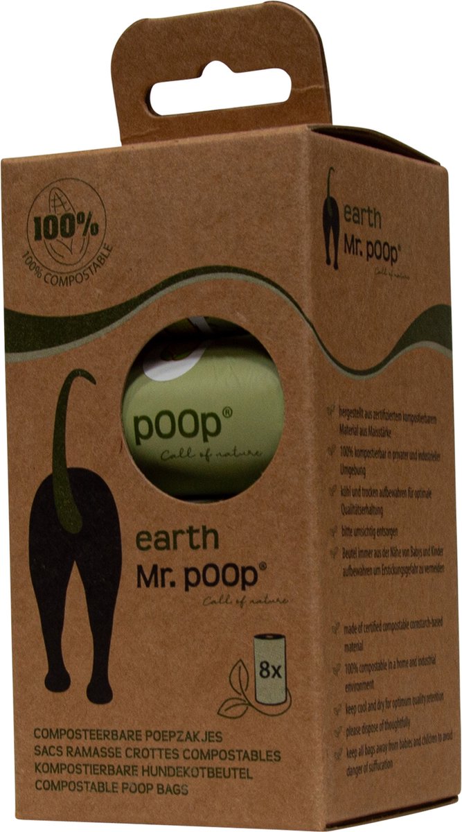Mr. Poop - Poepzakjes & -houders - Mr.poop Earth Navulling 8 Rollen ...