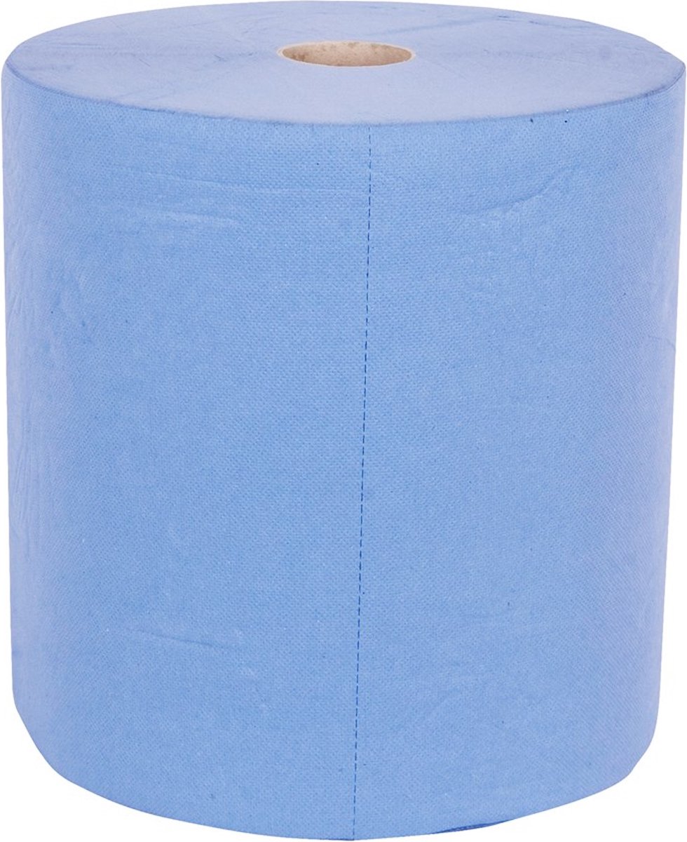 Towlers poetsrol - 380mtr - 3 laags - blauw recycled papier | bol