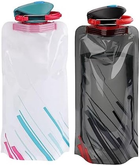 Waterzak Festival - Drinkzak - 700ml - Pak van 2 - Zwart|Wit | bol