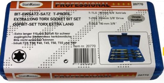 Stahlkaiser Dopbit-set 7 dlg Torx 3/8'' T25-T60 | bol