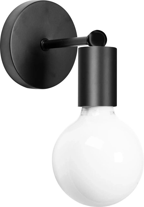 TooLight Moderne metalen wandlamp - industrieel design - mat zwart | bol