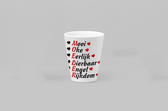 Passie voor Stickers Witte koffie mok / beker / Latte: Moeder: Mooi ...