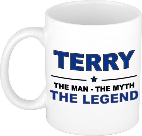 Naam cadeau Terry - The man, The myth the legend koffie mok / beker 300 ...