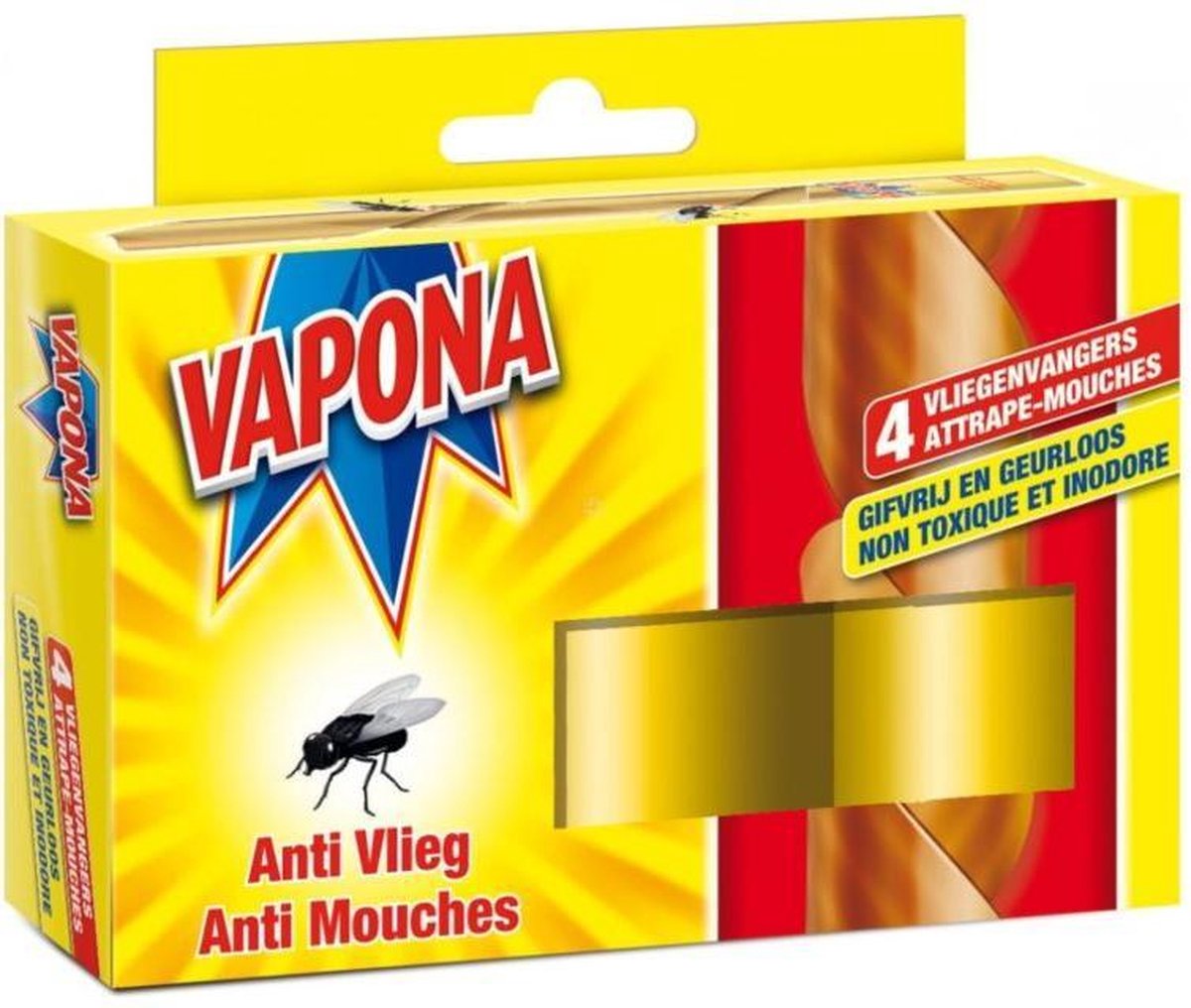 Vapona - Vliegenvangers natural - 5 x 4 (20) stuks | bol.com