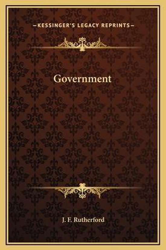 Government, J F Rutherford | 9781169329355 | Boeken | bol.com