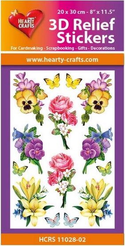 3D Relief Stickers Flowers - HCRS11028-02 | bol
