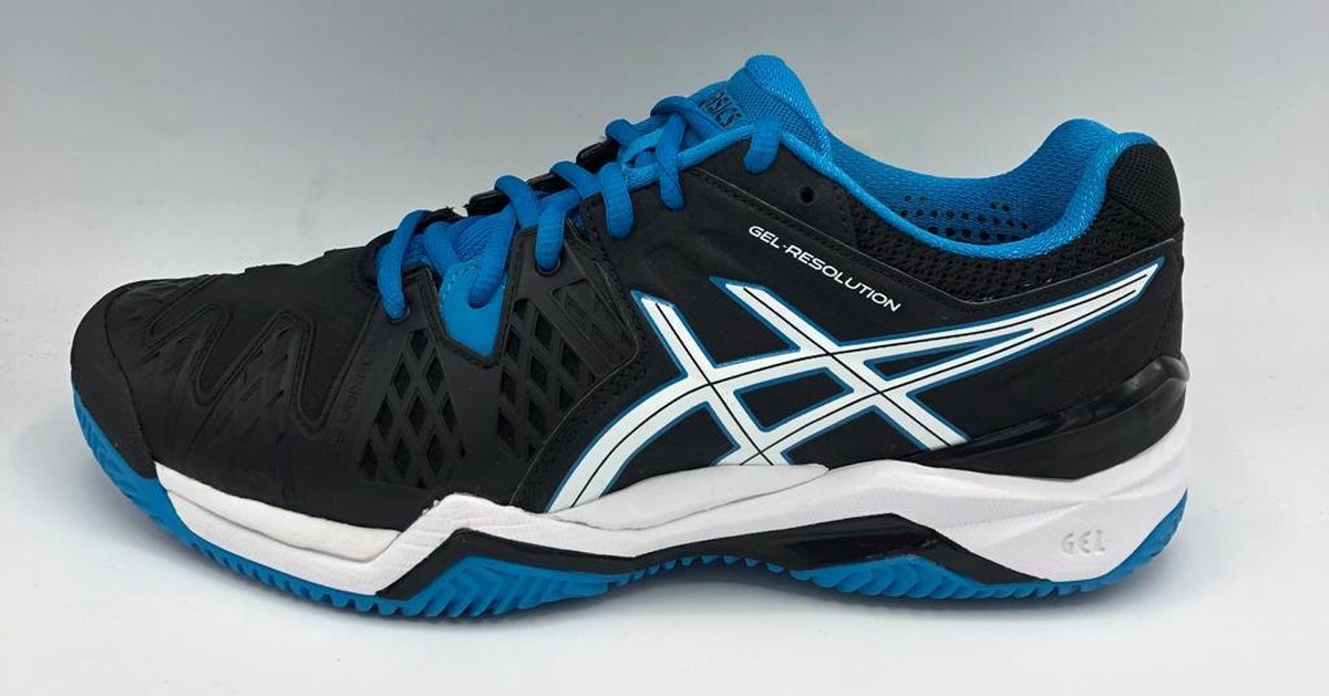 Asics Gel Resolution 6 Clay Men's- Black/Blue Jewel/White - Maat 40.5 ...