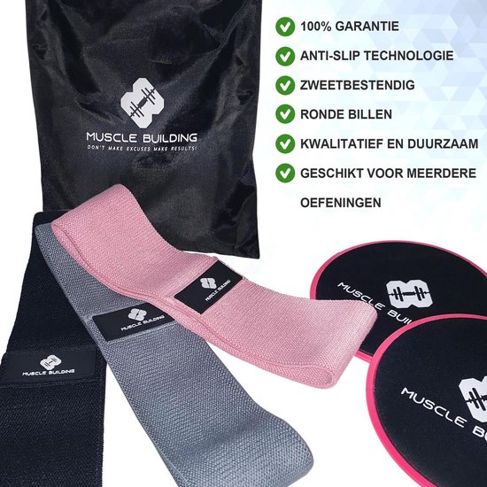 Muscle Building weerstandsbanden- Sliding Core Pads- Resistance band ...