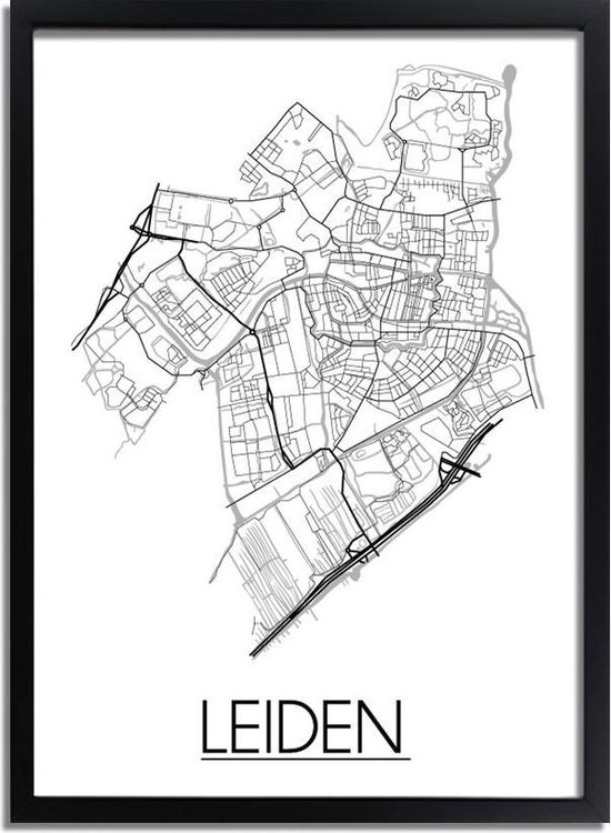 DesignClaud Leiden Plattegrond poster A3 poster (29,7x42 cm) | bol.com