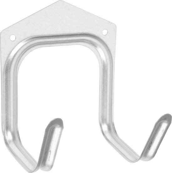 Set van 3x dubbele ophanghaken/wandhaken 13 x 8,5 cm metaal | bol