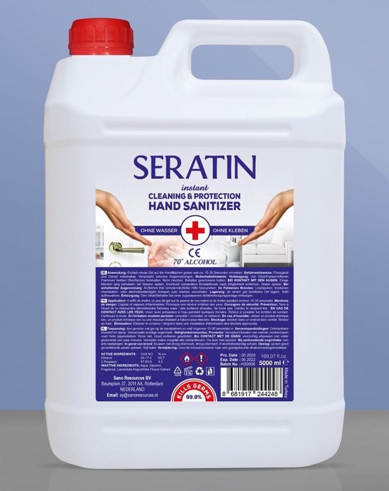 Seratin Desinfecterende Hand Alcohol, Antivirale / Antibacteriële ...