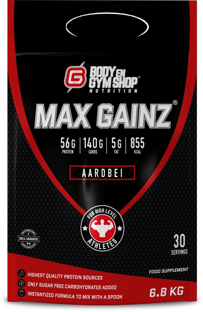 Max Gainz - Weight Gainer - Aardbei - Body & Gym Shop | bol.com