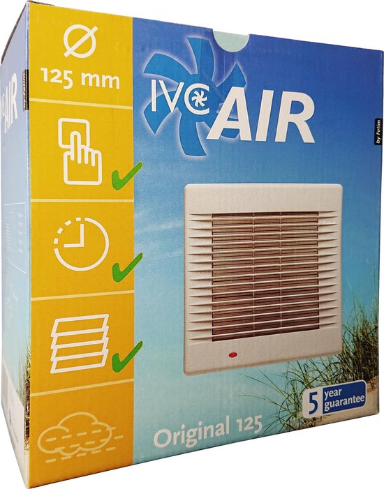 IVC Air Inbouwventilator - Ø 125 mm - 150 m³/uur - Met nalooptimer | bol