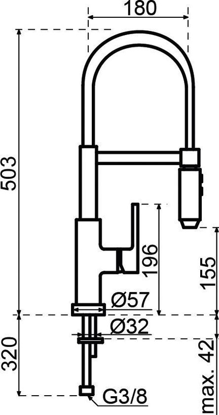 Keukenkraan Lanesto. Ispra, Chroom | bol