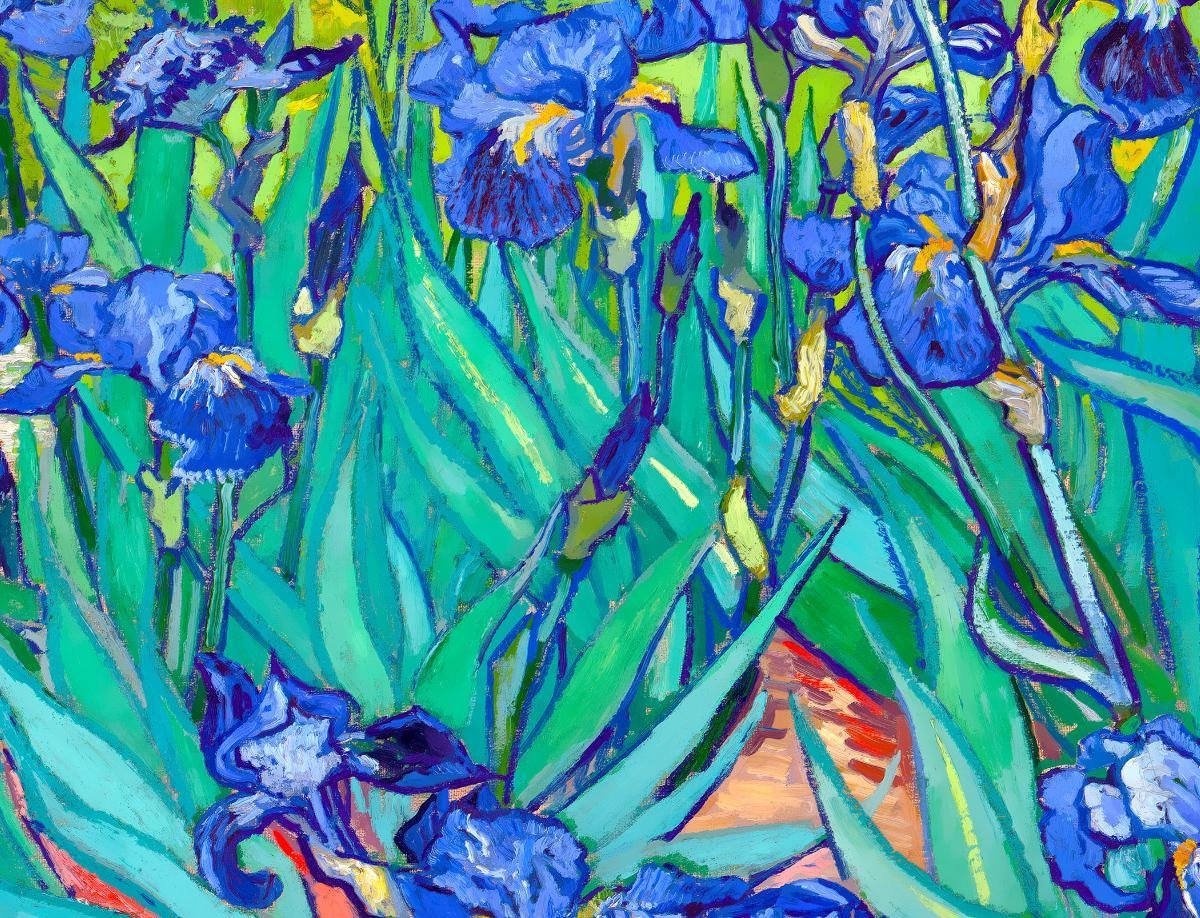 Canvas irissen - Vincent van Gogh - 70x50cm | bol