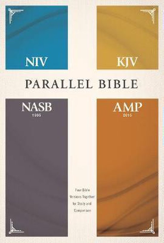 Niv, Kjv, Nasb, Amplified, Parallel Bible, Hardcover Four Bible ...