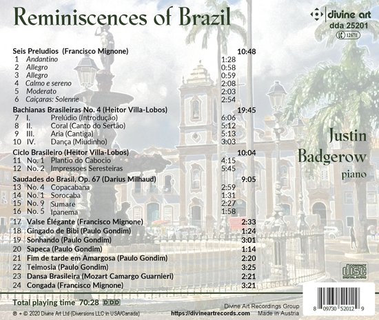 Justin Badgerow - Reminiscences Of Brazil (CD), Justin Badgerow ...