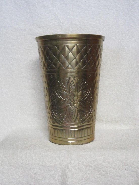 Vaas metaal koper, 26 x Ø 17,5 cm HANDMADE motieven kunnen afwijken van ...