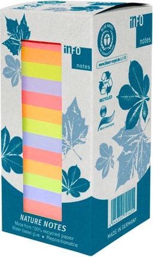 Info sticky notes - 16 x 100 vel - 75x75mm - roze, rood, oranje, groen ...
