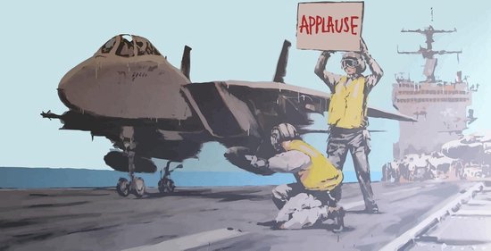BANKSY Applause Jet Aircraft Carrier Canvas Print | bol