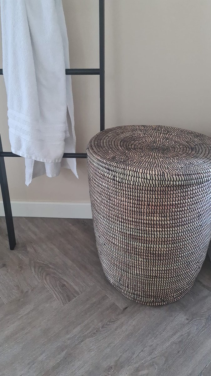 Wasmand zwart L / deken mand / decoratie mand / 55 cm hoog - 40cm breed ...