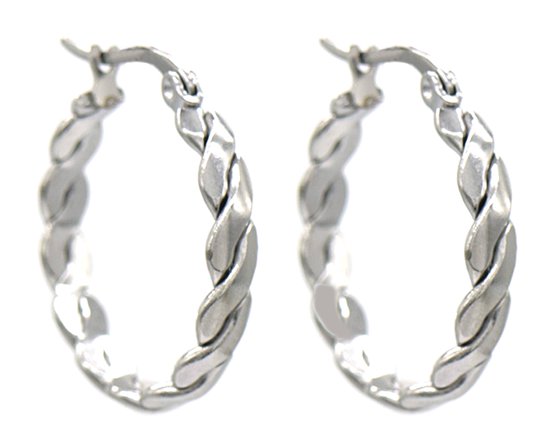 Oorbellen Gedraaid - Oorringen - RVS - 2,5 cm - Zilverkleurig | bol